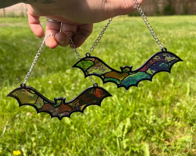 Stained Glass Style Bat Suncatcher - Etsy