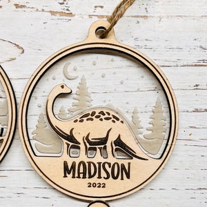 Dinosaur Ornament for Christmas Tree, Personalized Dinosaur Ornament, T ...
