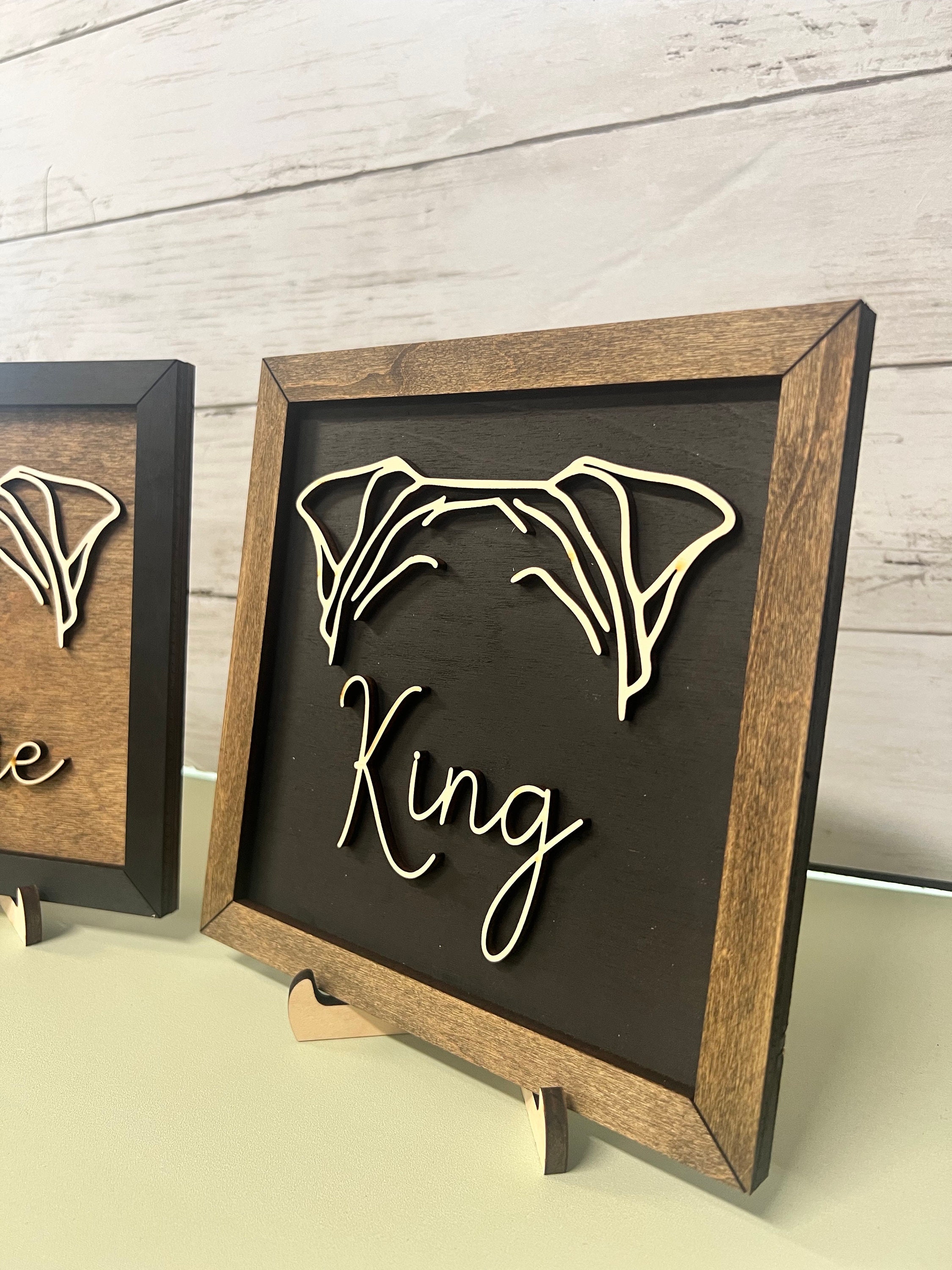 Personalized Dog Ear Sign, Custom Pet Name Decor, Rustic Dog Ear Plaque ...