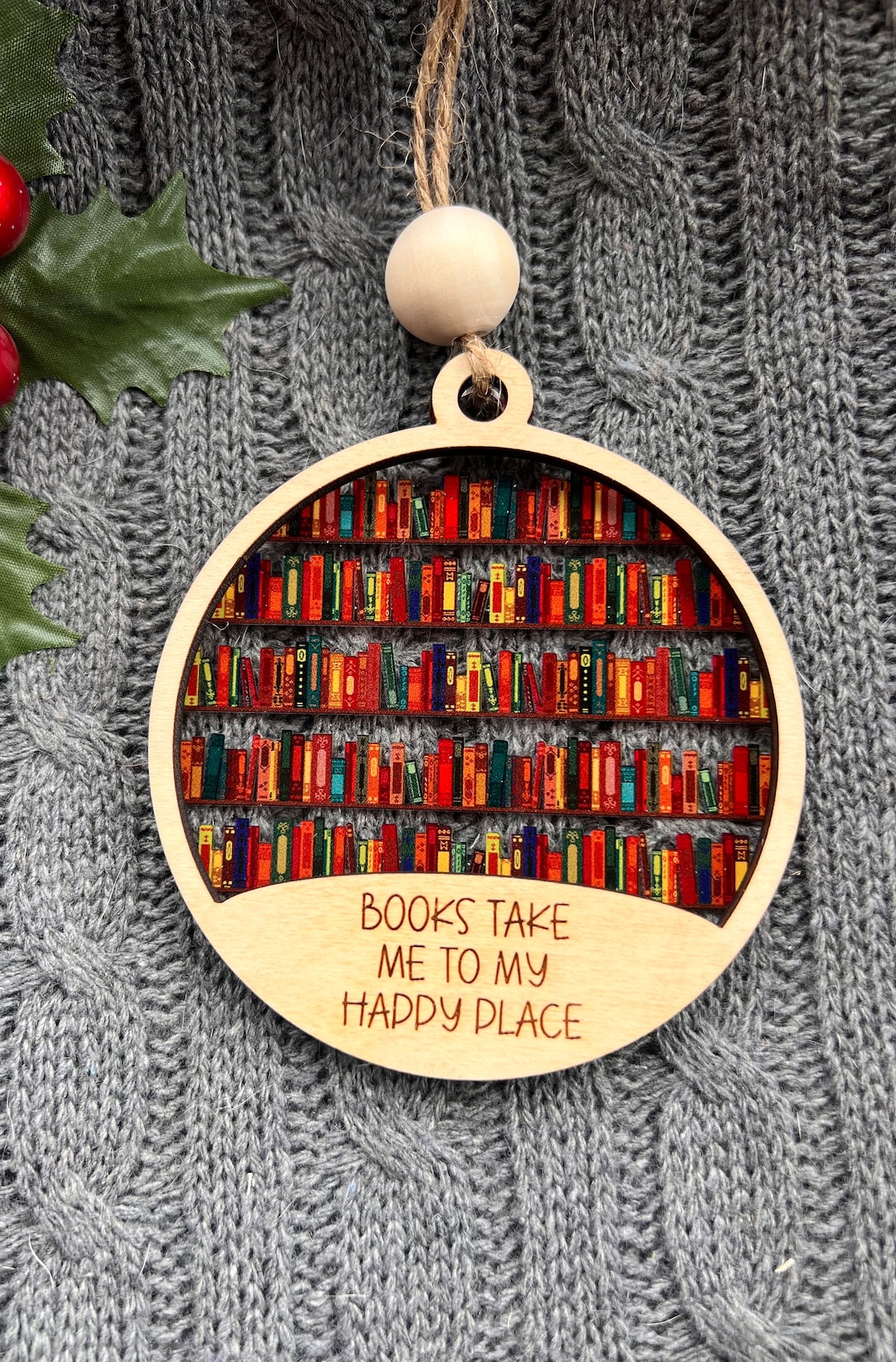 Book Christmas Ornament, Personalized Christmas Ornament for Book Lover ...