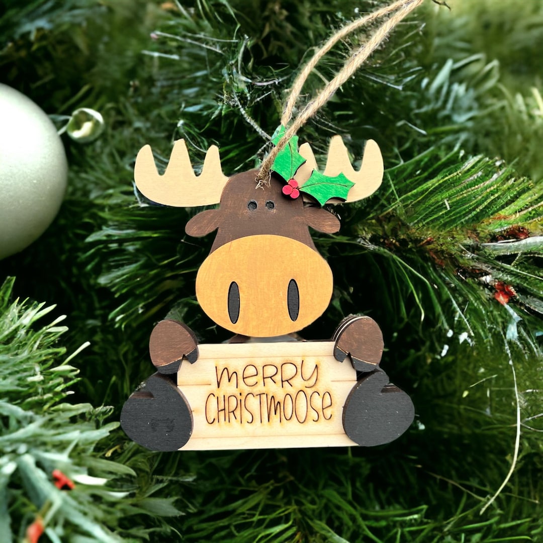 Moose Christmas Ornament, Cute Moose Ornament, Merry Moosemas, Gift for ...
