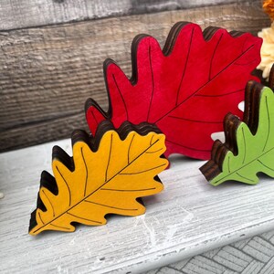Chunky Leaf Fall Shelf Decor, Autumn Decor for Home, Farmhouse Wooden ...