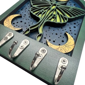 Luna Moth Keyholder, Keychain Holder for Wall, Enchanting Decor, Boho ...