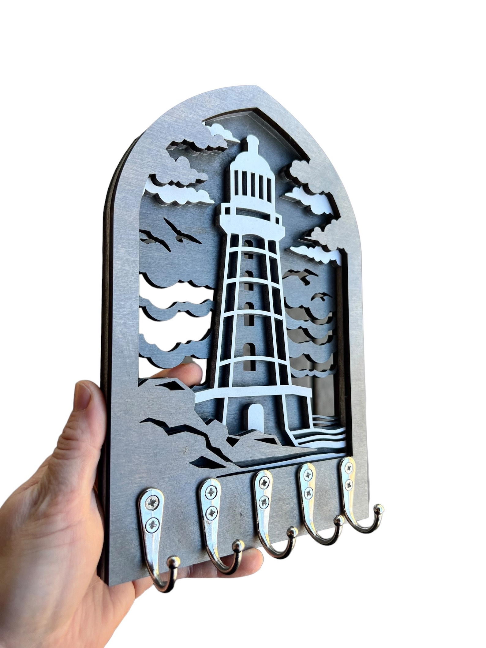 Lighthouse Keyholder, Beach House Decor, Nautical Decor, Coastal Key ...
