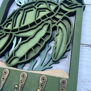 Sea Turtle Key Holder for Wall, Fun Sea Lover Home Decor for Wall ...