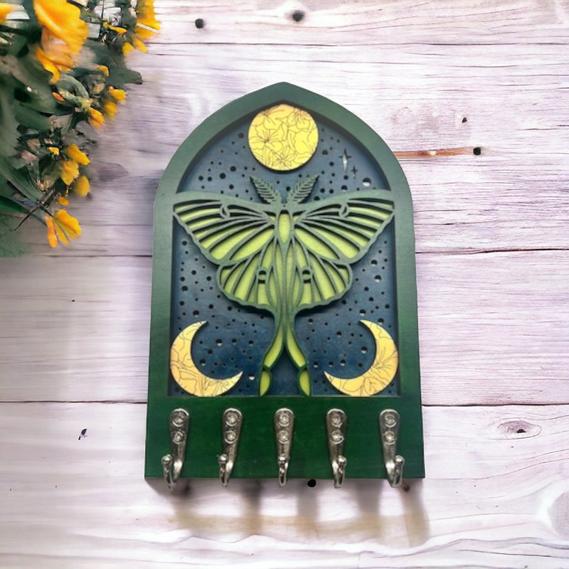 Key Moth Necklace - Etsy