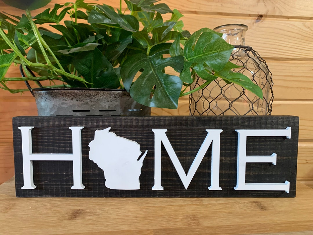 Wisconsin Home Sign, Home Sign, Home Decor, Farmhouse Sign, State Sign ...