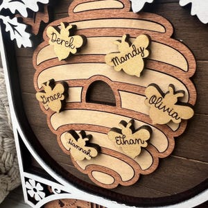 Family Name Beehive Sign, Personalized Bee Family Name Home Decor ...