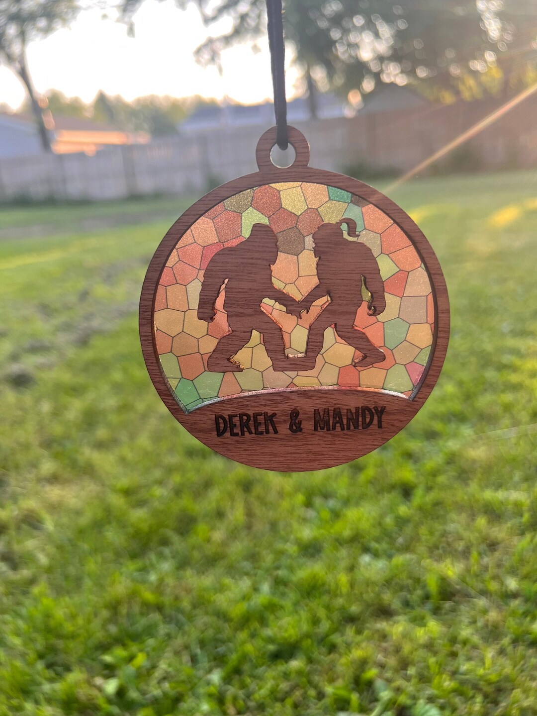 Bigfoot Couples Ornament, Personalized Bigfoot Ornament for Tree ...