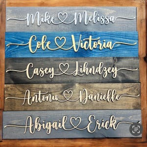 Couples Name Sign, Personalized Wedding Gift, 3D Name Sign ...