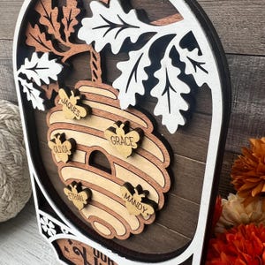 Family Name Beehive Sign, Personalized Bee Family Name Home Decor ...
