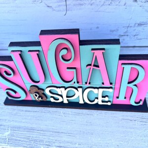 Sugar and Spice Sign for Home, Pastel Christmas Decor for Home, Pink ...