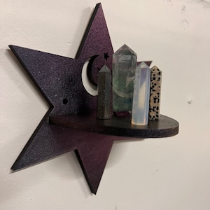 Celestial Star Wall Shelf, Crystal Shelf, Mini Shelf, Celestial Star ...