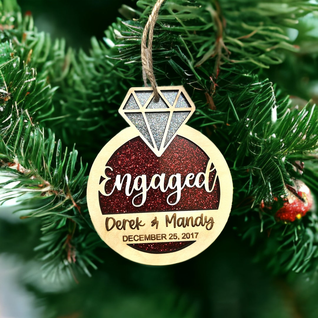 Personalized Engagement Ornament, Engagement Keepsake Ornament ...