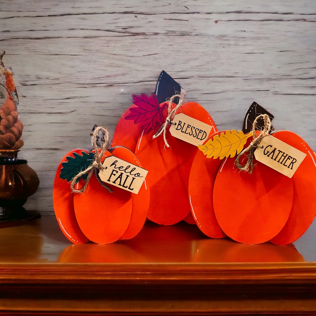 Pumpkin Decor, Standing Pumpkins, Fall Pumpkin Decor - Etsy