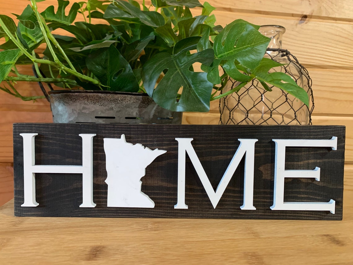 Minnesota Home Sign Home Sign Home Decor Farmhouse Sign | Etsy