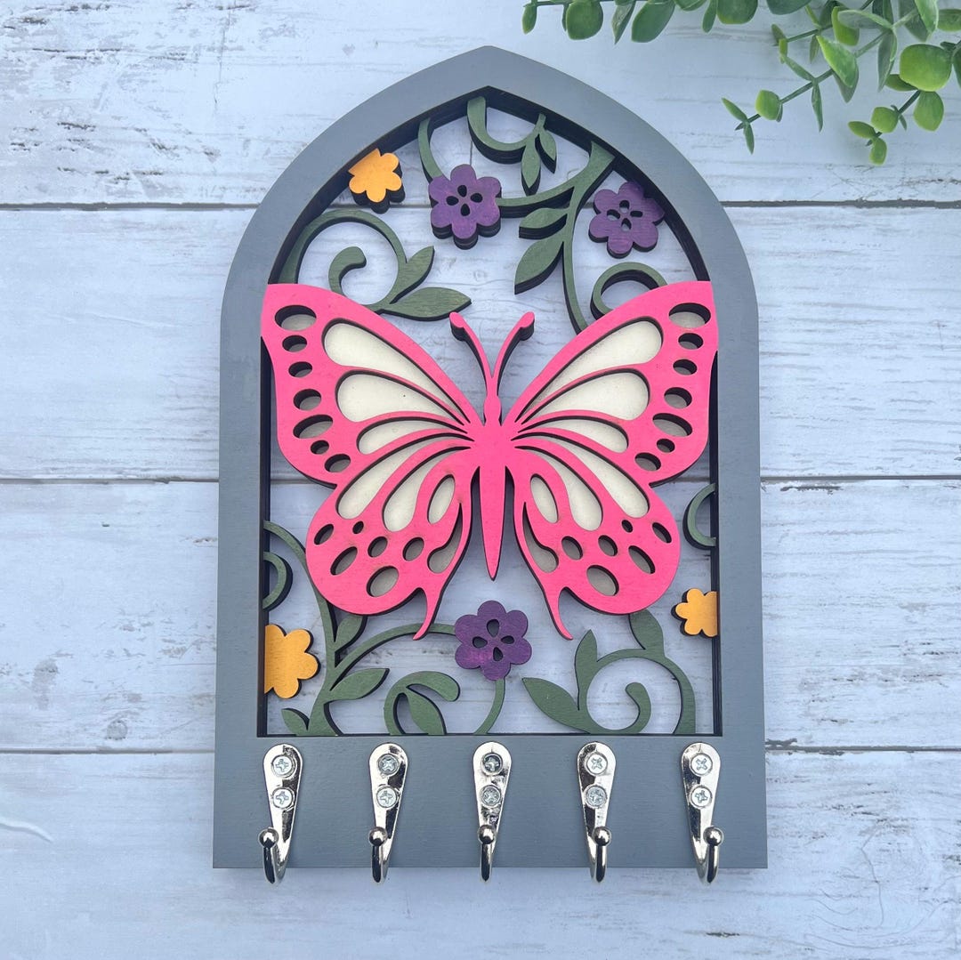 Butterfly Key Hanger for Wall, Wall Mounted Key Holder, Whimsical ...