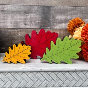 Chunky Leaf Fall Shelf Decor, Autumn Decor for Home, Farmhouse Wooden ...