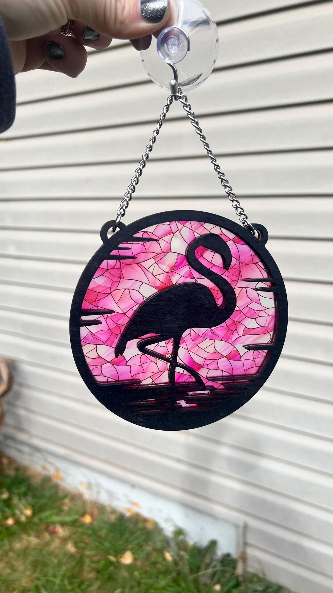 Flamingo Suncatcher, Acrylic Flamingo Window Decor, Vibrant Window ...