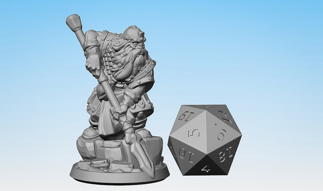 DWARF LANCER pole Man 01 Dungeons and Dragons Dnd Pathfinder Tabletop ...