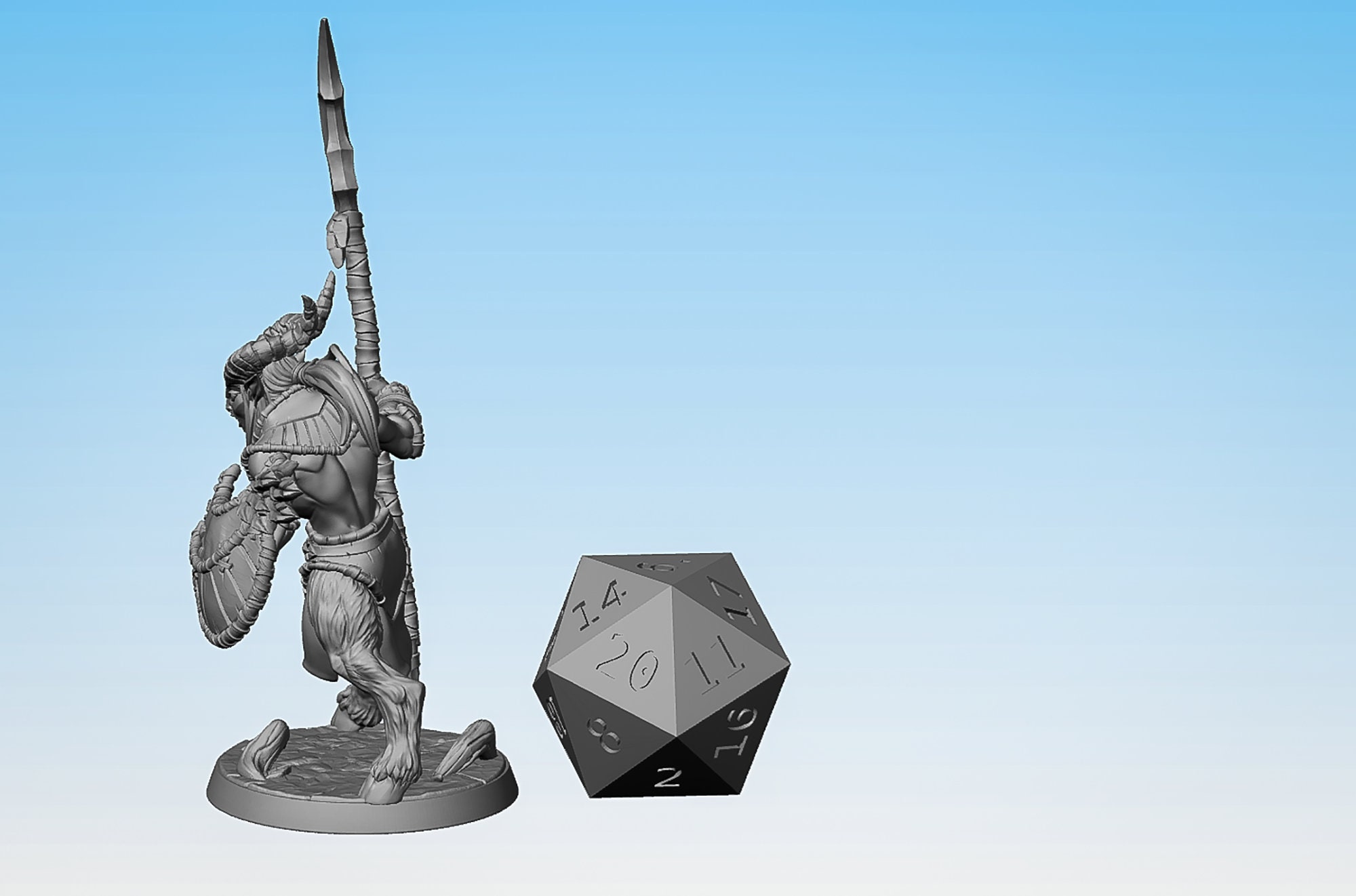 SATYR F f fighter Spear Shield Dungeons and - Etsy