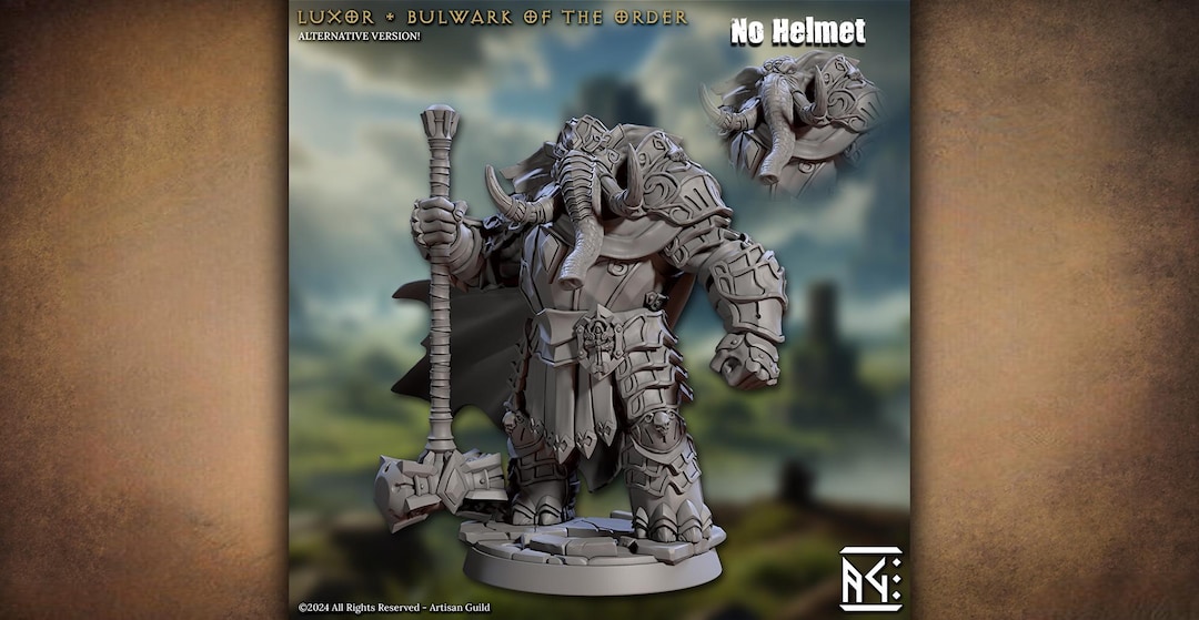 LOXODON "luxor" Fighter Paladin | Dungeons and Dragons | Dnd 12K Print ...