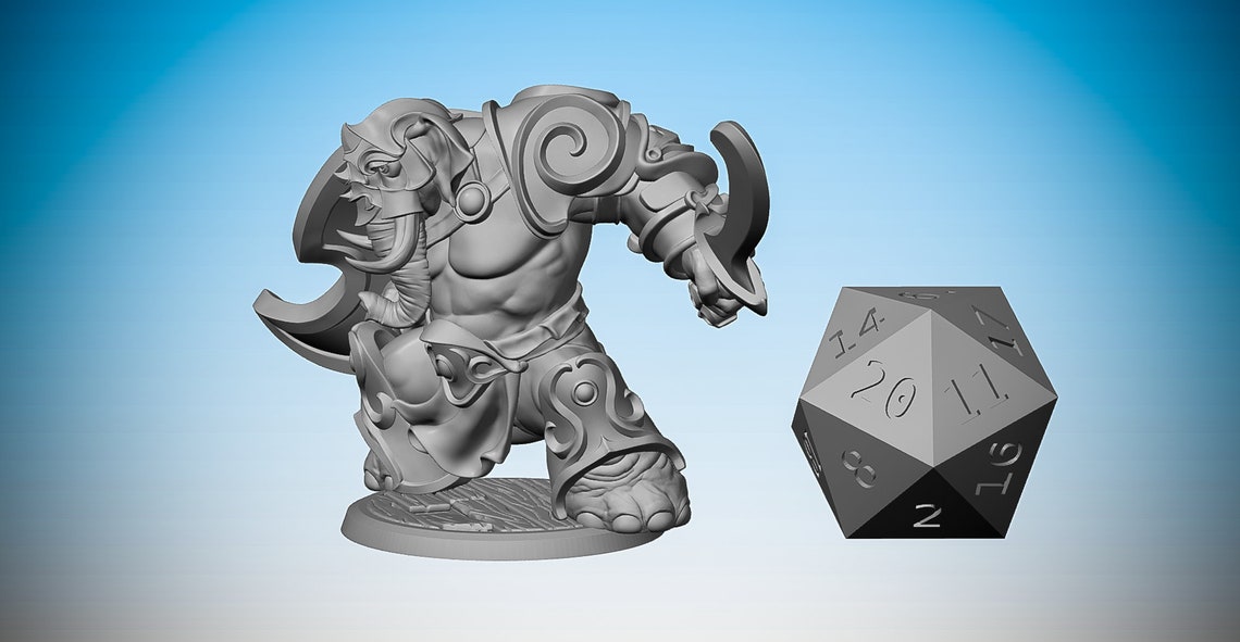 LOXODON FIGHTER Dungeons and Dragons Dnd Pathfinder | Etsy