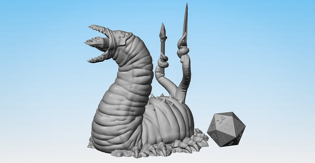 WARLOCK WORM Dungeons and Dragons Dnd Pathfinder Tabletop RPG Hero Size ...