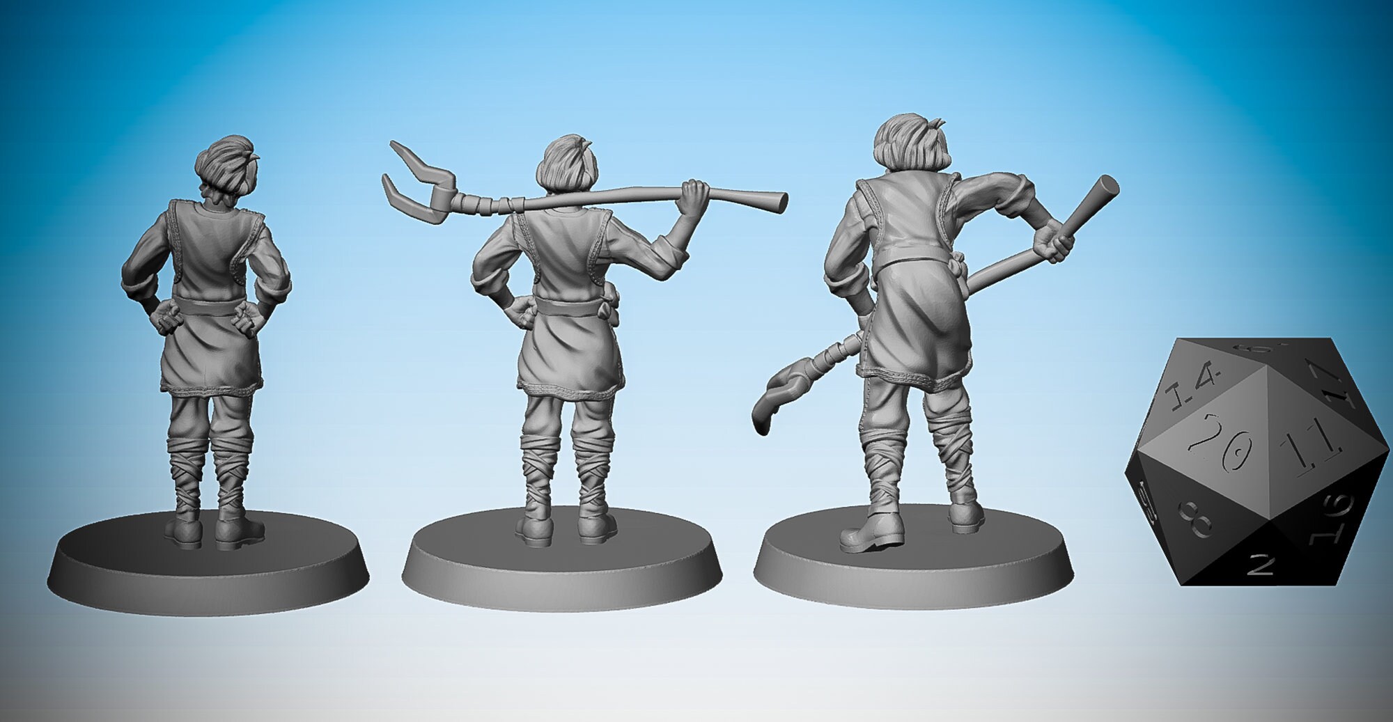 PEASANT COMMONER 3 Versions Townsfolk Npc Dungeons and - Etsy