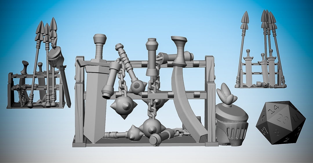 WEAPON RACKS X3 Props Dungeons and Dragons Dnd Pathfinder Tabletop RPG ...