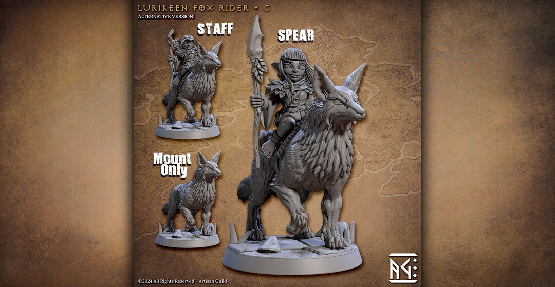 Halfling "fox Rider C" | 12K 3D Print | Dungeons and Dragons | Dnd ...