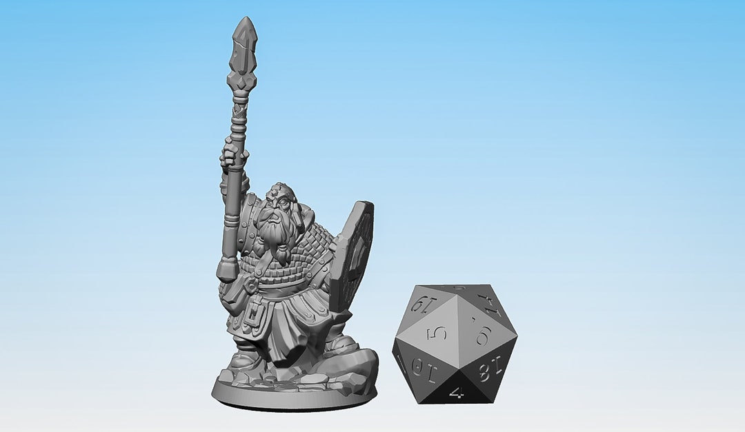 DWARF LANCER pole Man 03 Dungeons and Dragons Dnd Pathfinder Tabletop ...