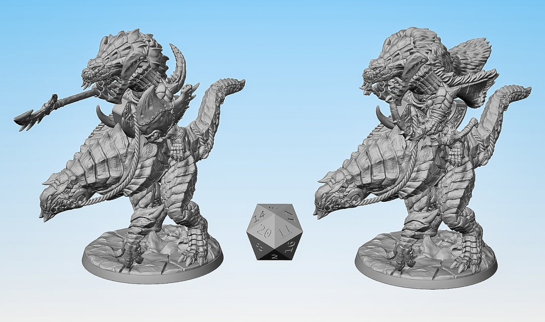 LIZARD RIDER brute Wyvern Rider B 2 Versions Dungeons and Dragons Dnd ...