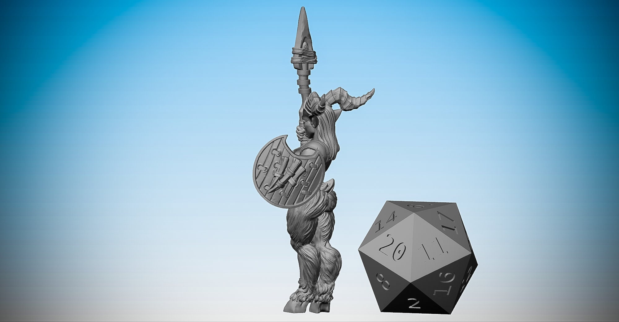 SATYR FEMALE spear & Shield Dungeons and Dragons - Etsy