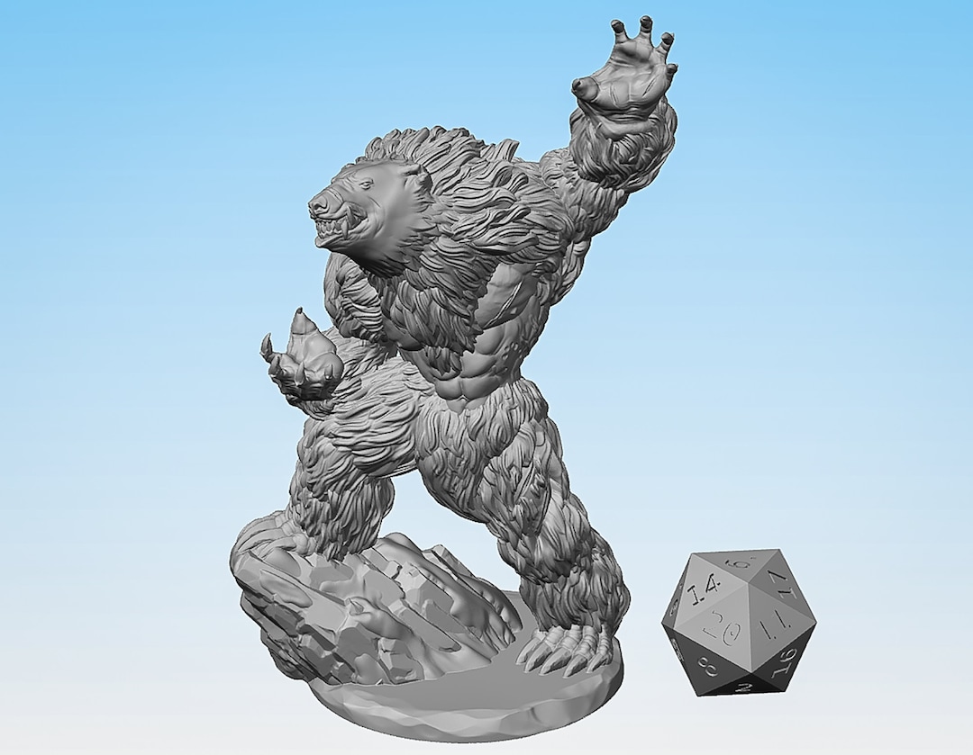WEREBEAR Dungeons and Dragons Dnd Pathfinder Tabletop RPG Hero Size 28 ...