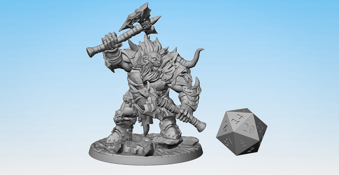 FROST OGRE e dual Axes Dungeons and Dragons Dnd Pathfinder Tabletop RPG ...