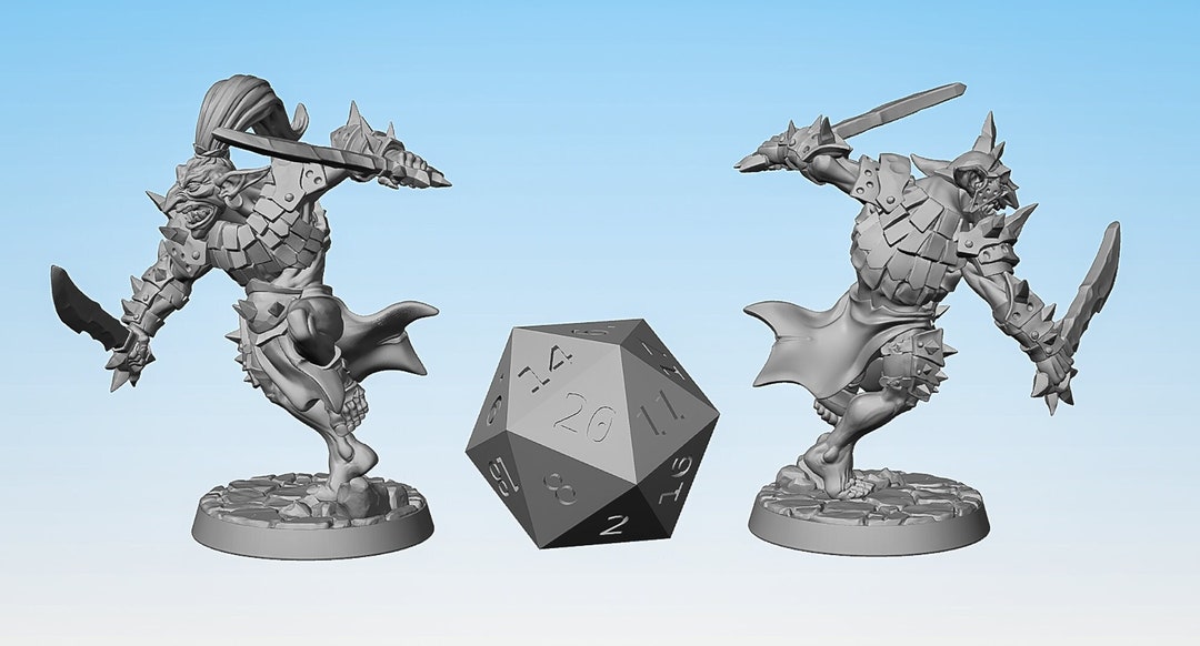 HOBGOBLIN d Two Swords Dungeons and Dragons Dnd Pathfinder Tabletop RPG ...