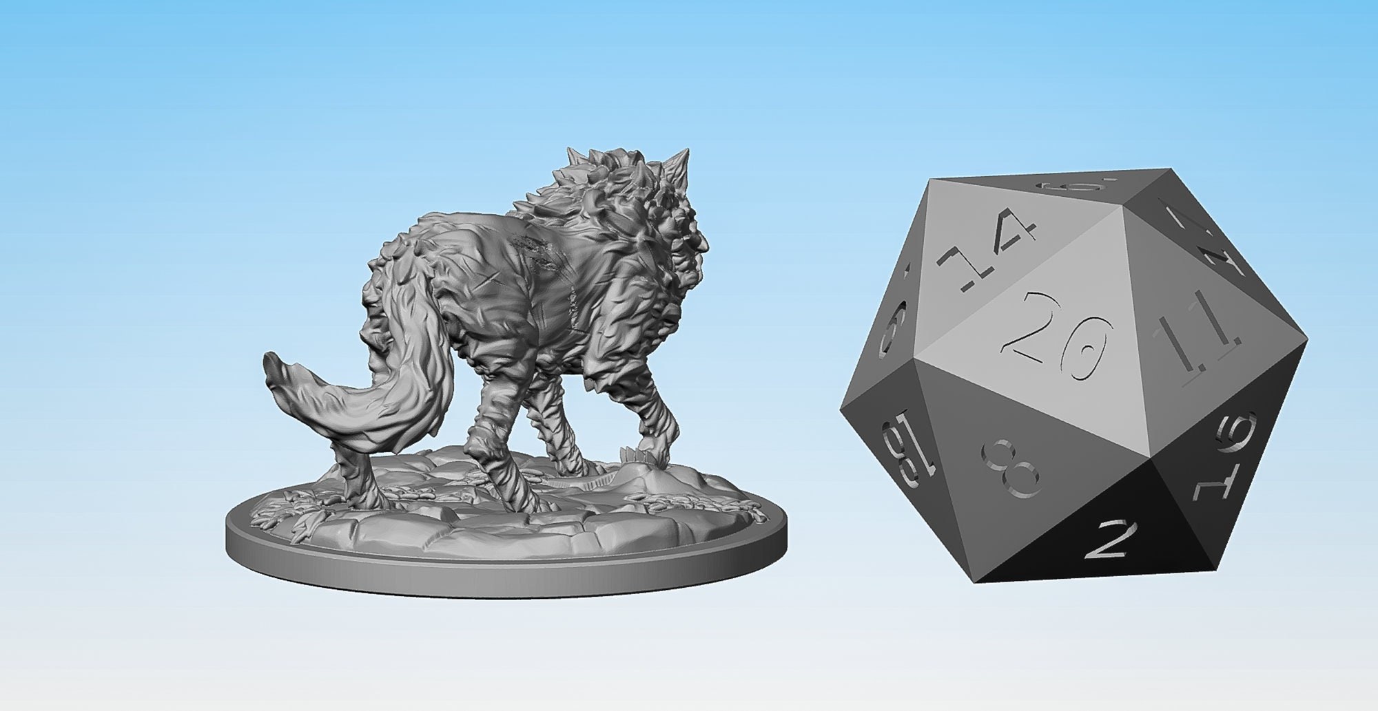 SCARRED WOLF Dungeons and Dragons DnD Pathfinder | Etsy