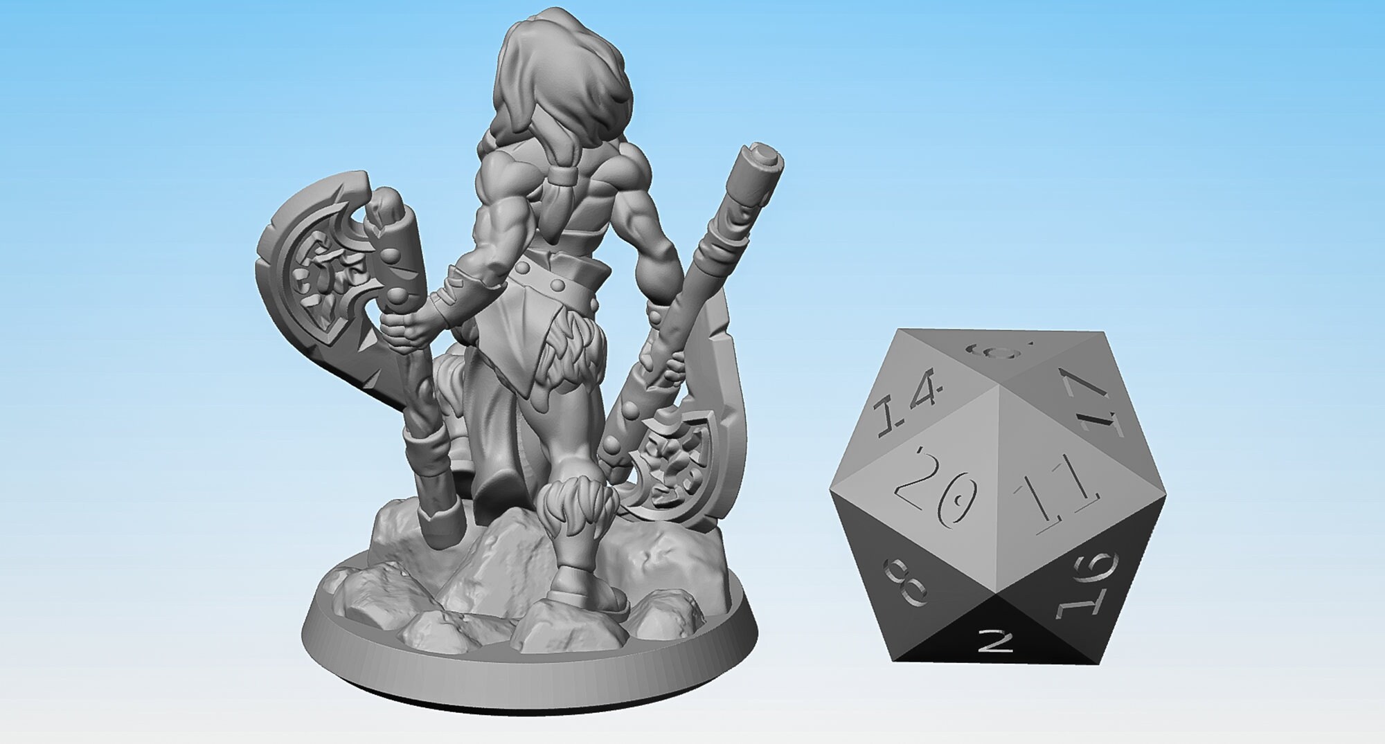 BARBARIAN Dual Axes Dungeons and Dragons DnD | Etsy