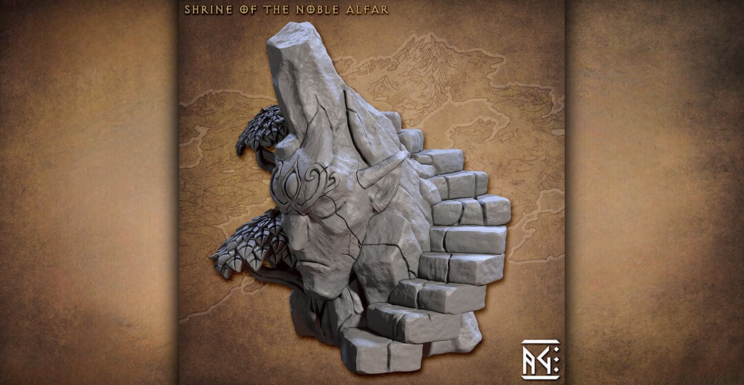 Elf Terrain Scatter shrine of the Noble Alfar 12K 3D Print Dungeons and ...