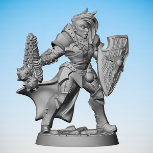 Female HUMAN WARRIOR "morningstar & Shield" | Dungeons and Dragons ...