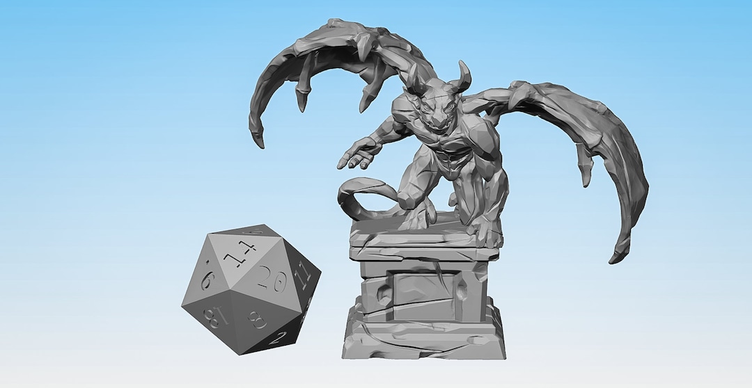GARGOYLE PETRIFIED 02 Von 03 3D Print Mini Resin Dungeons and Dragons ...