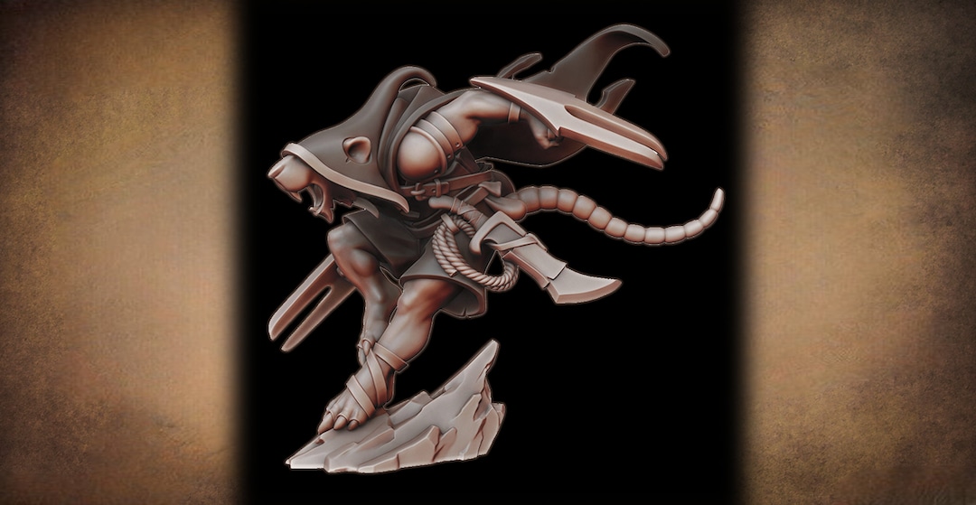 Ratfolk Skaven "deathbringer" | 12K 3D Print | Resin | Dungeons and ...