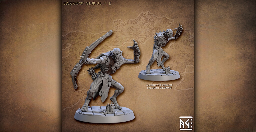 Ghoul barrow Ghoul E 8K 3D Print Dungeons and Dragons Dnd Pathfinder ...
