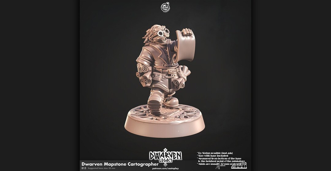 Dwarven Mapstone Cartographer 12K Dnd Wargaming Dungeons and Dragons ...