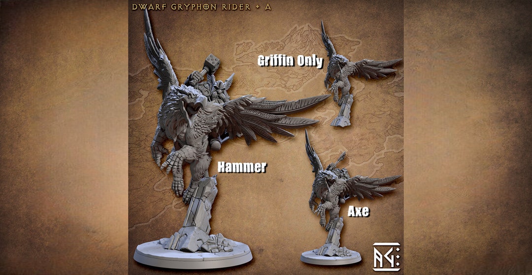 Dwarf dwarf Gryphon Rider A 8K 3D Print - Etsy