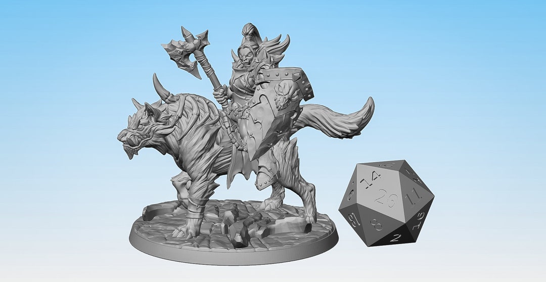 FROST ORC f worg Rider C Dungeons and Dragons Dnd Pathfinder Tabletop ...
