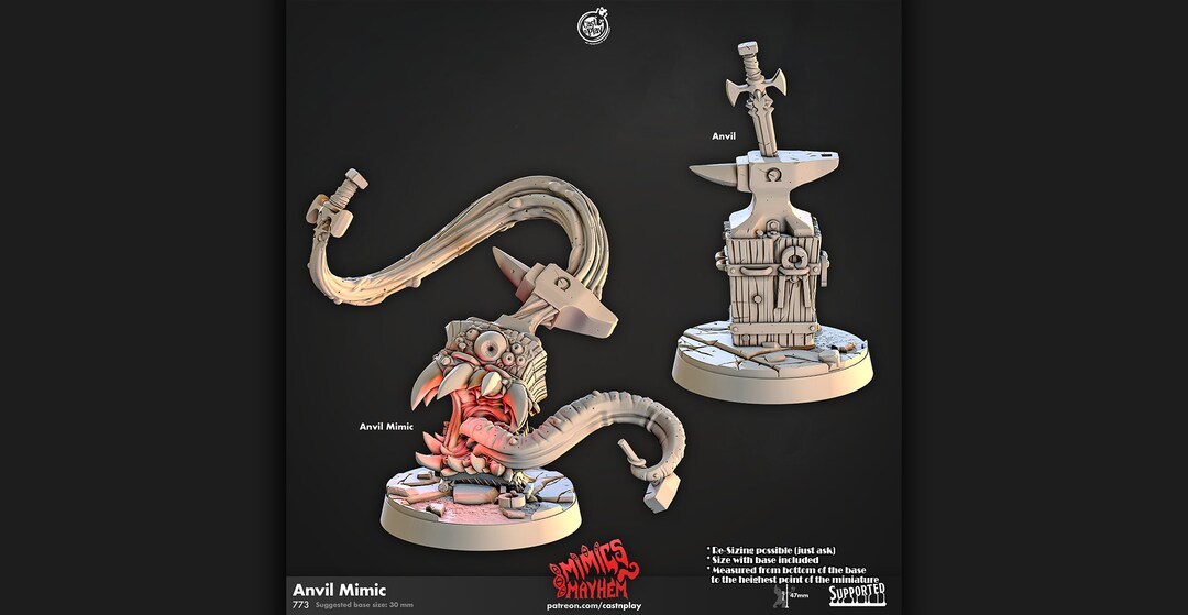 MIMIC anvil 12K Dnd Wargaming Dungeons and Dragons Pathfinder Tabletop ...