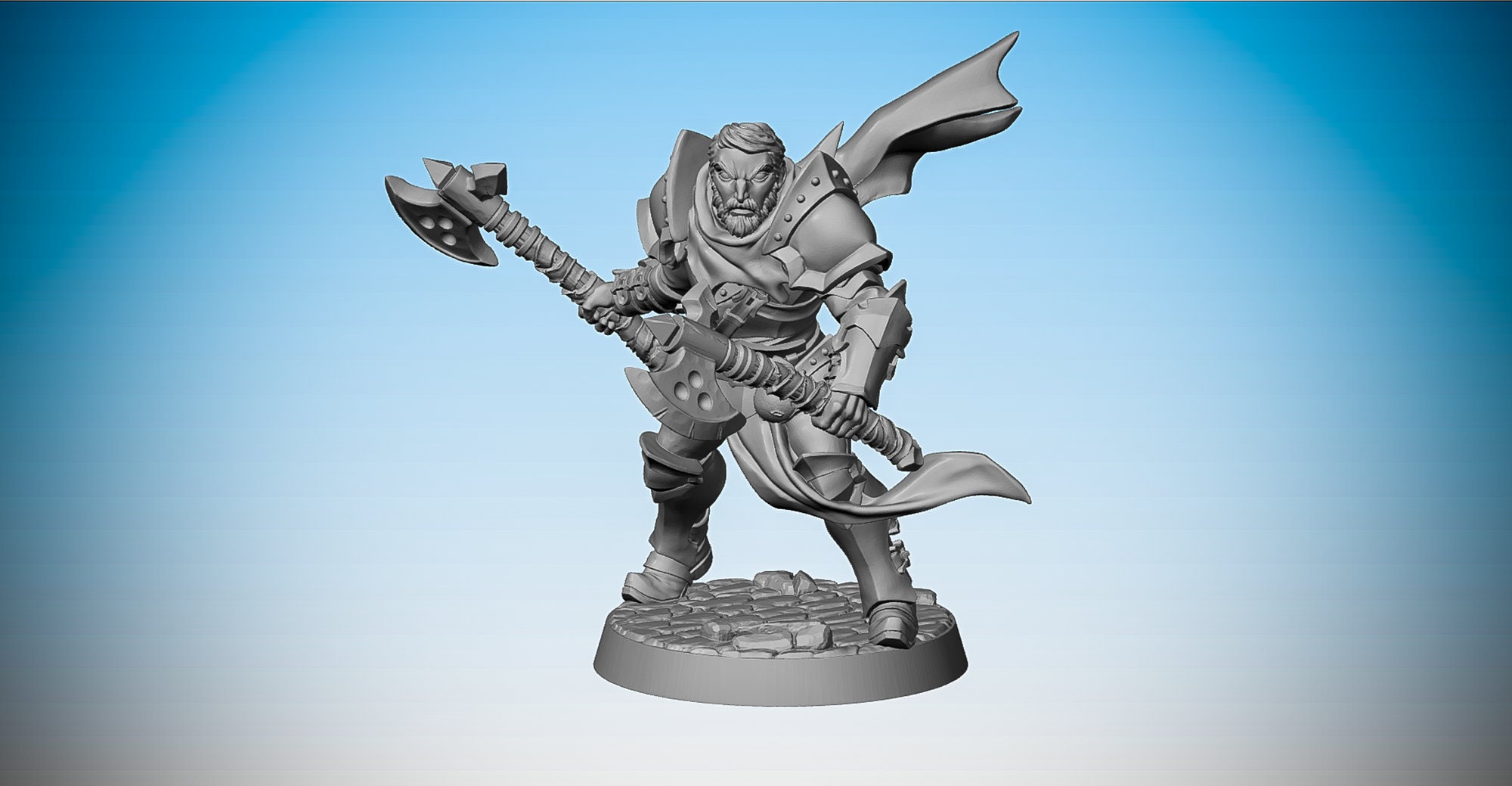 HUMAN WARRIOR Dual Axe Wielding Dungeons and | Etsy