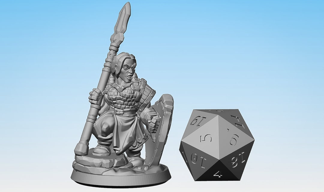 DWARF LANCER f pole Maiden 01 Dungeons and Dragons Dnd Pathfinder ...